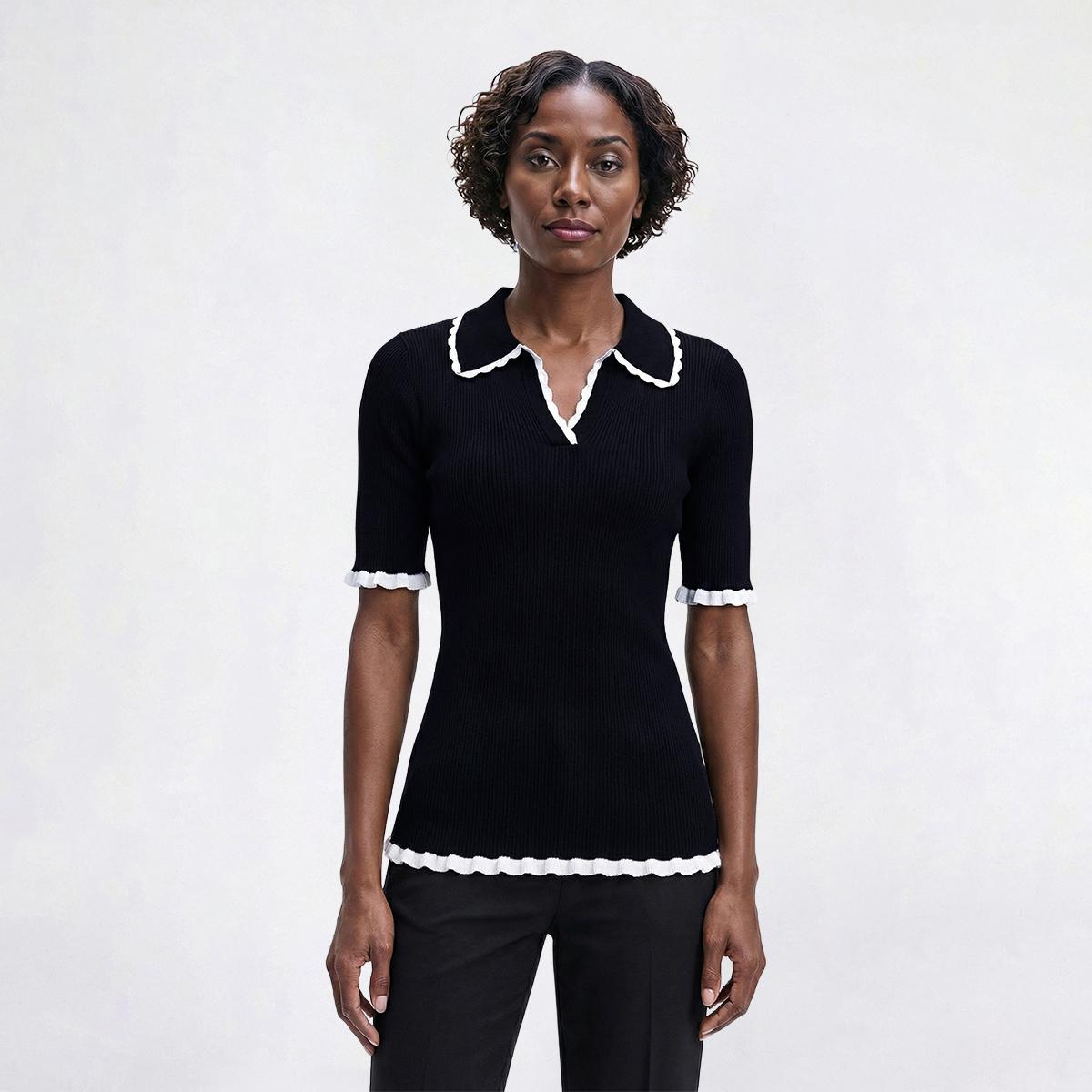 Click here for Womens Nanette Lepore Short Sleeve Scallop Collare... prices